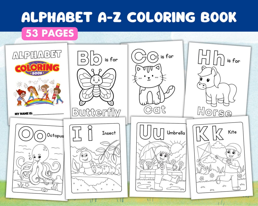 53 Alphabet Coloring Pages, Printable Preschool Activity, Letter of the ...