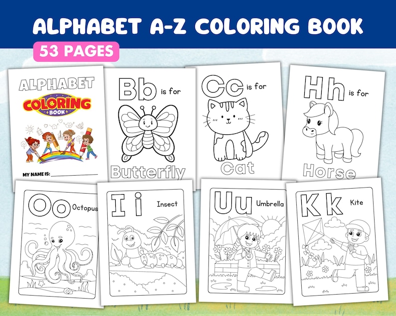 53 Alphabet Coloring Pages, Printable Preschool Activity, Letter of the ...