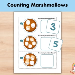 Counting Marshmallows Maths Worksheet, Printable Worksheet, Homeschool ...