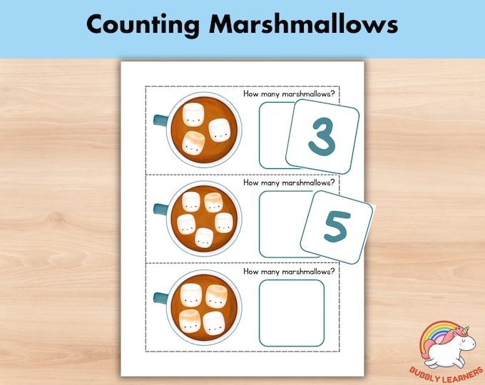 Counting Marshmallows Maths Worksheet, Printable Worksheet, Homeschool ...