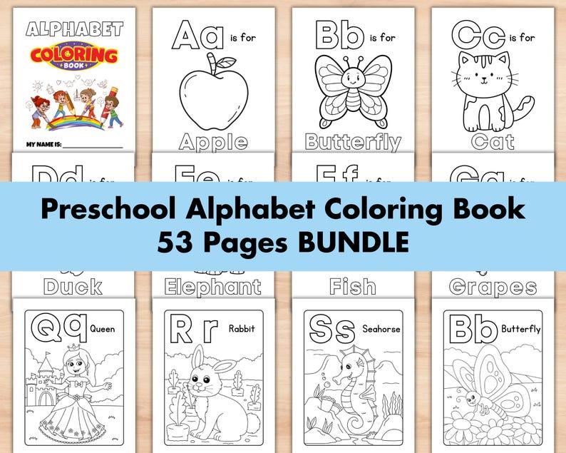 53 Alphabet Coloring Pages, Printable Preschool Activity, Letter of the ...