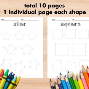 Preschool Shape Tracing, Basic Shape Tracing, Shape Tracing Worksheets ...
