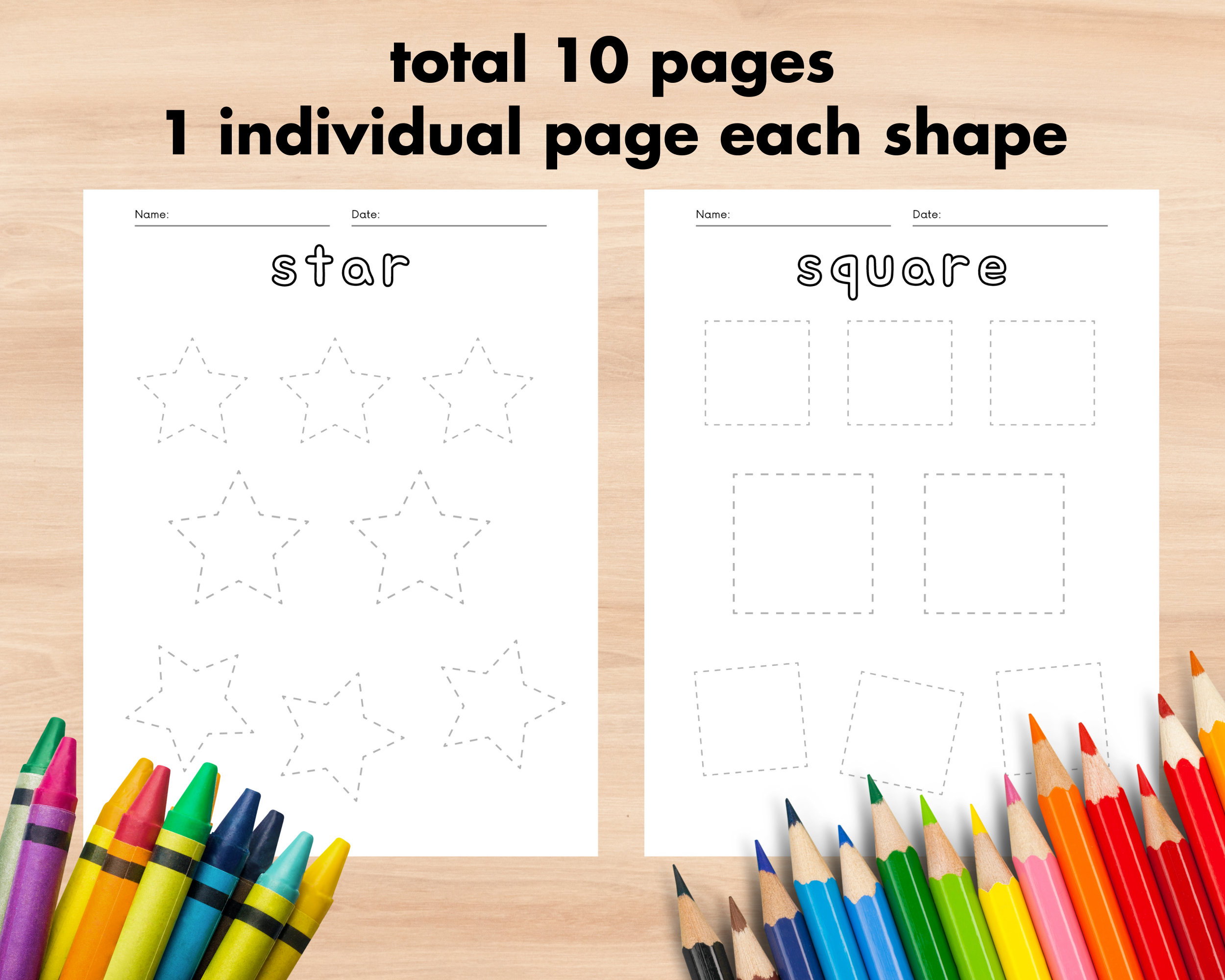 Preschool Shape Tracing, Basic Shape Tracing, Shape Tracing Worksheets ...