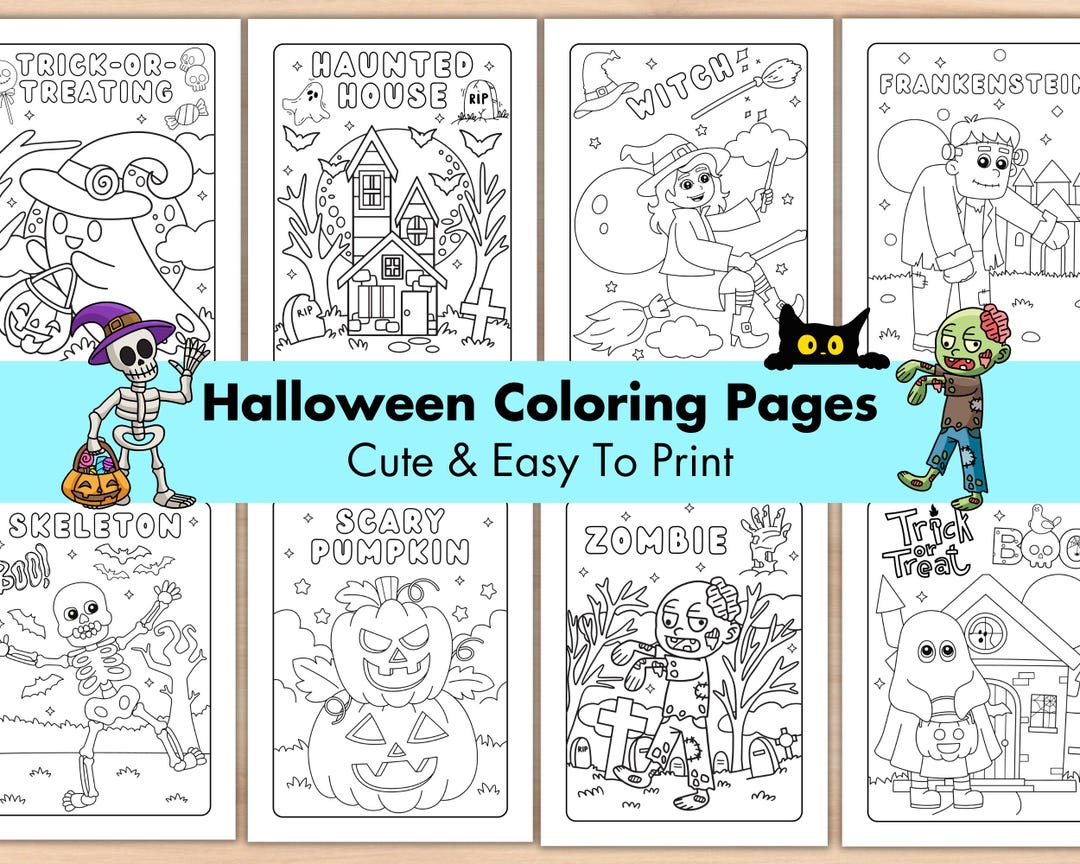 Halloween Coloring Pages, Cute Kids Halloween Coloring Sheets ...