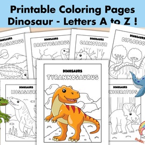 Dinosaur Coloring Pages Printable Alphabet, Dinosaur Activity for Kid ...