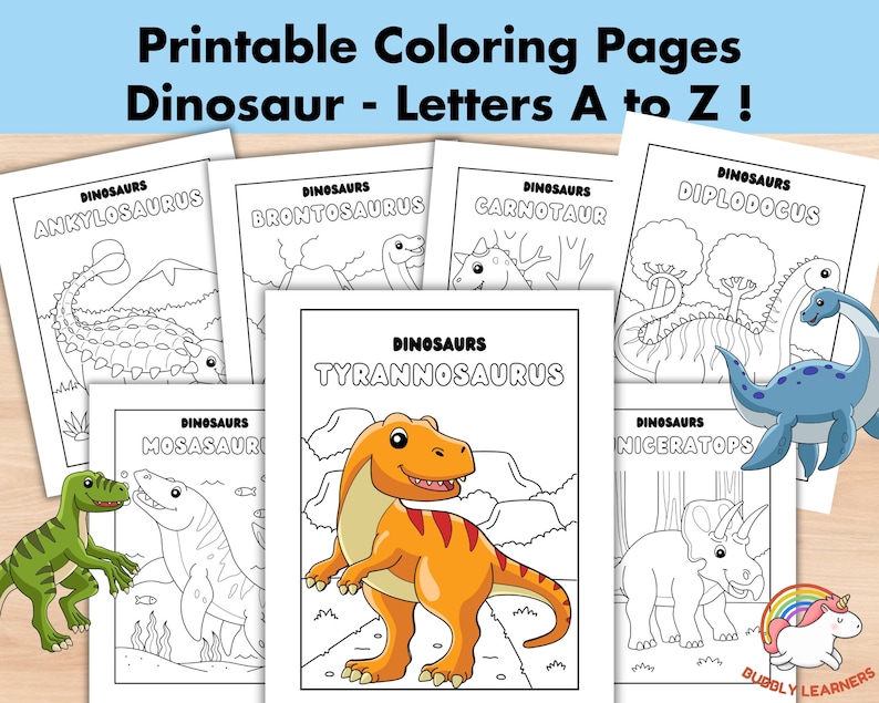 Dinosaur Coloring Pages Printable Alphabet, Dinosaur Activity for Kid ...