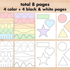 Preschool Cutting Scissors Skills Practice Sheets, Printable Shapes ...