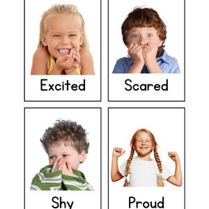 28 Photo Emotions Flashcards, Printable Feelings Flash Cards, Real ...