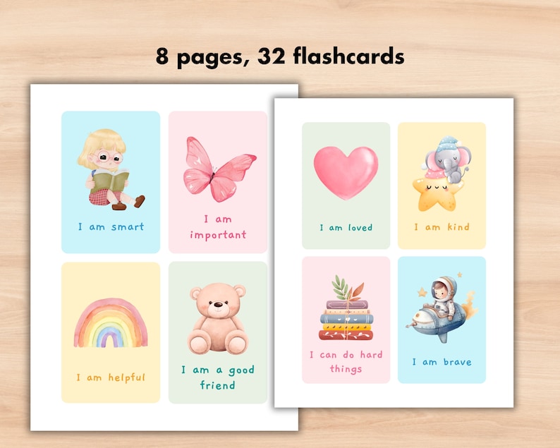 32 Affirmation Cards for Kids Printable Positive Affirmation Montessori ...