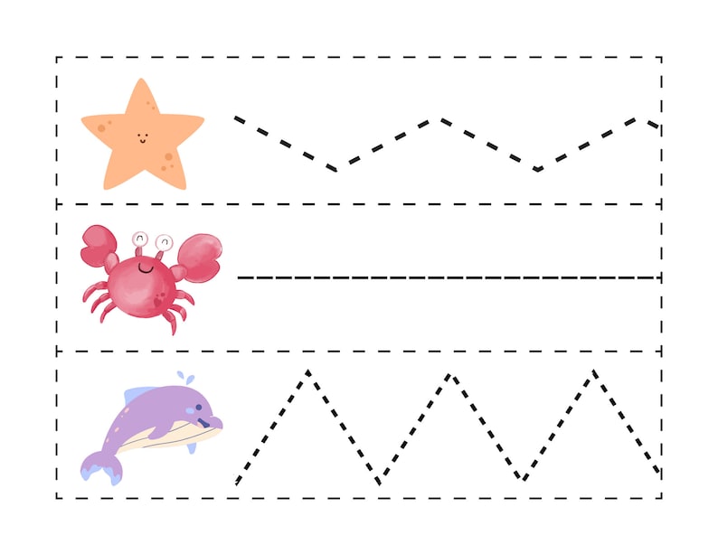 Under the Sea Scissors Cutting Practice Sheets, Printable Ocean Shapes ...