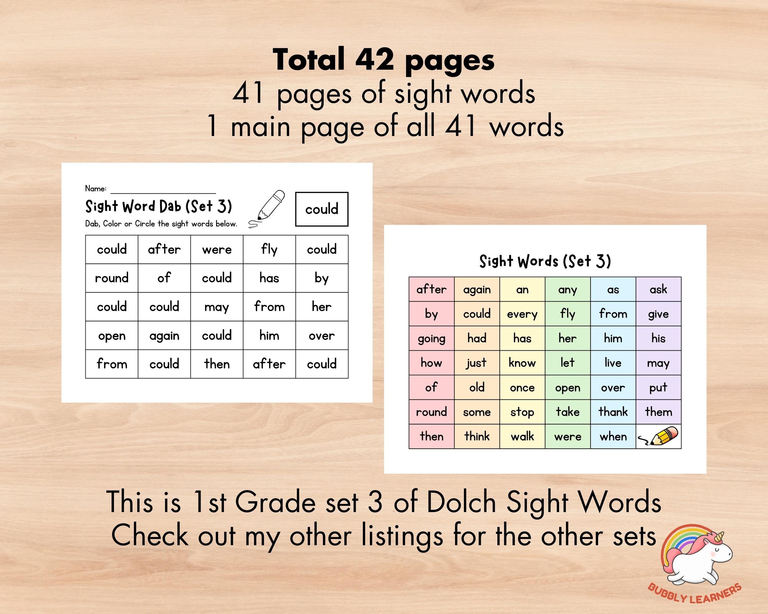 Sight Word Dab It Worksheet, Sight Word Activity, Printable Worksheets ...