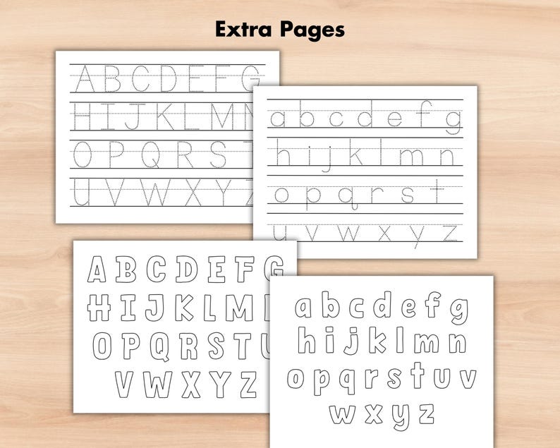 56 Alphabet Tracing Workbook Printable, ABC Animal Letter Practice Page ...