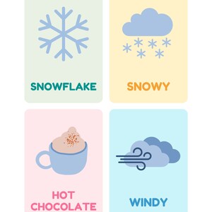 24 Winter Flashcards, Winter Vocabulary Nature Cards,printable ...