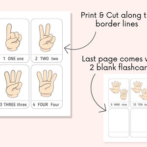 Number Flash Cards Counting 1-10, Finger Number Counting Card ...