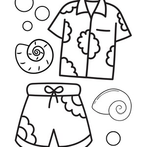 Summer Coloring Jumbo Pages for Kids, Printable Toddlers Kawaii ...