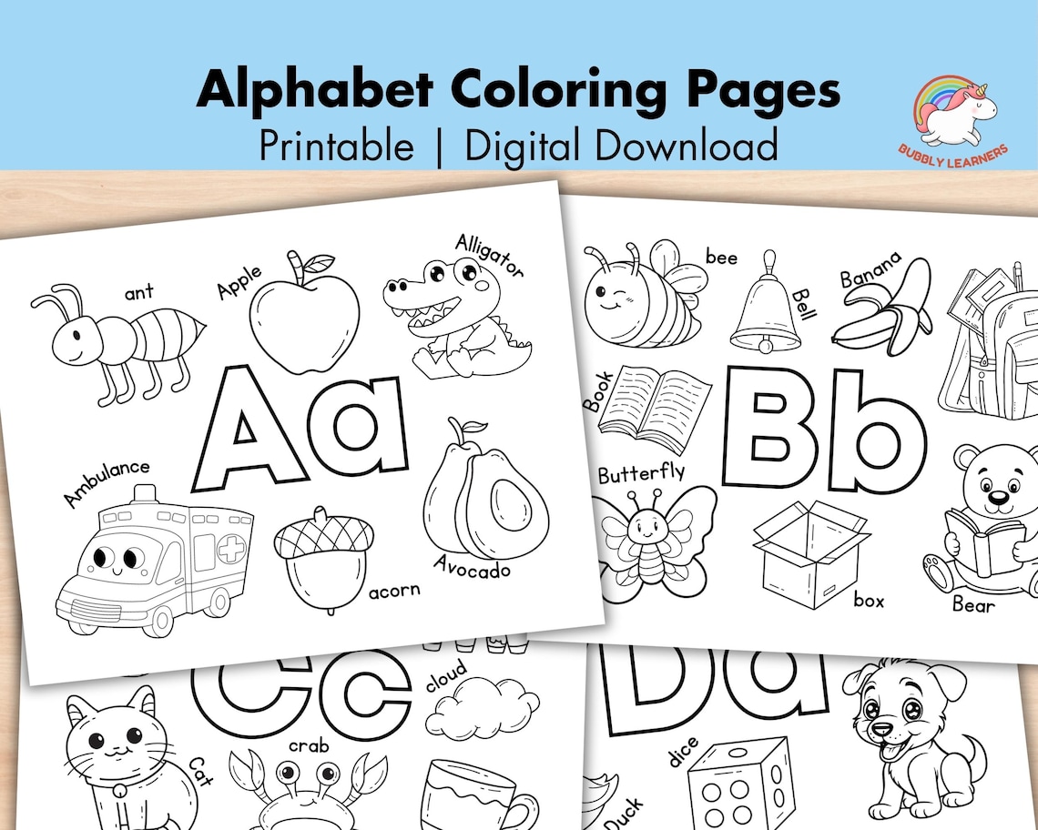 26 Alphabet Coloring Pages, Preschool Coloring Page, Preschool ...