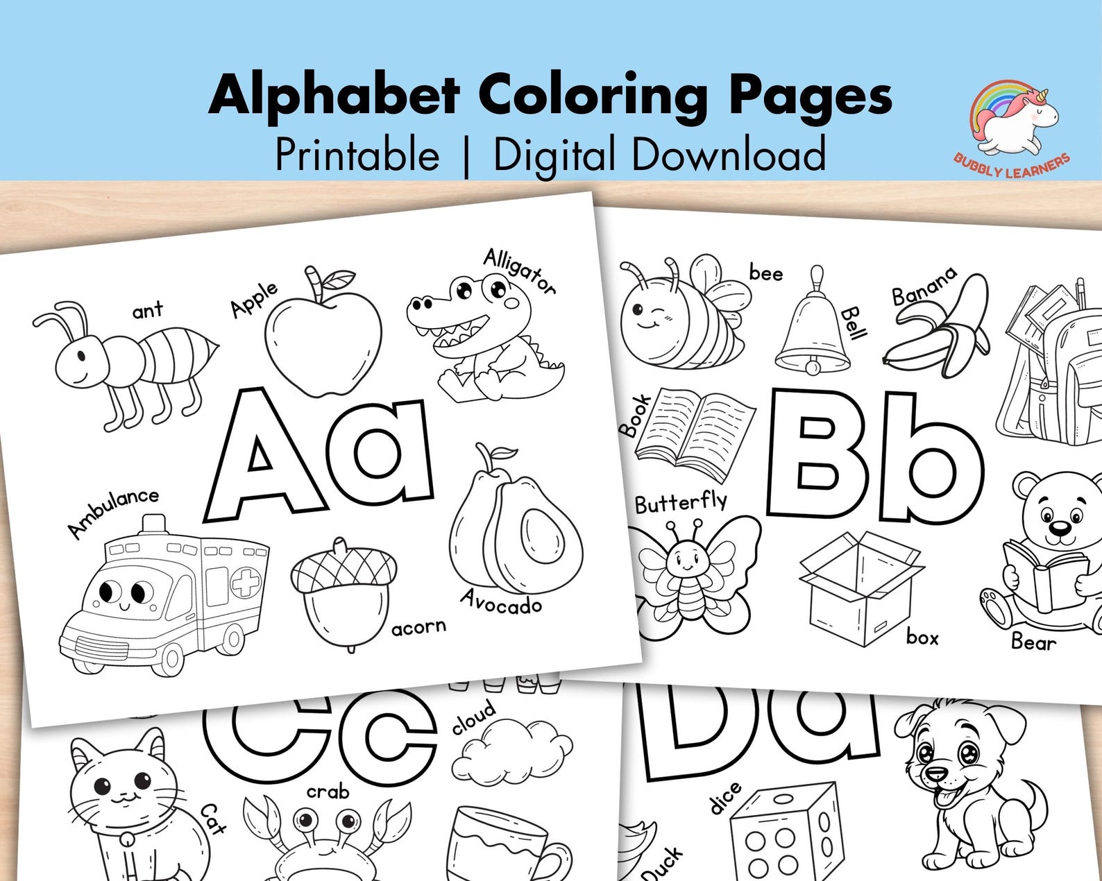 26 Alphabet Coloring Pages, Preschool Coloring Page, Preschool ...