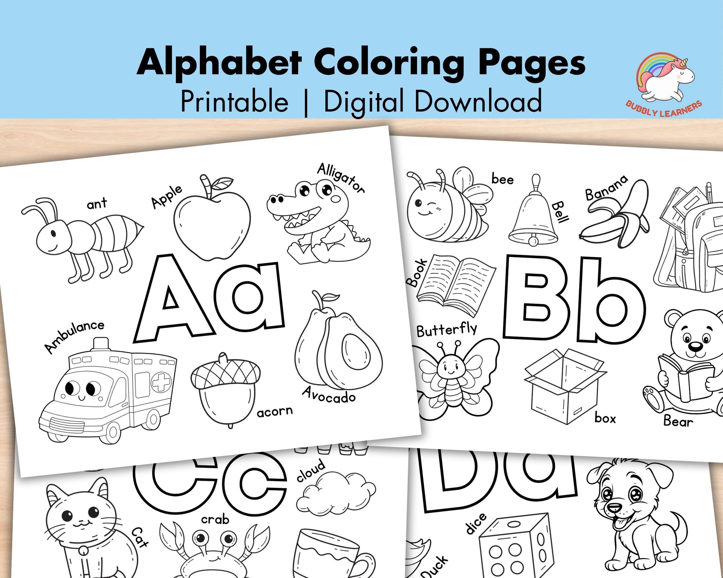 26 Alphabet Coloring Pages, Preschool Coloring Page, Preschool ...