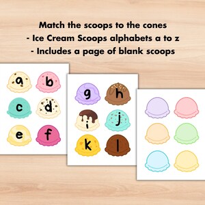 Matching ABC Ice Cream Game, Match the Alphabets, Printable ...