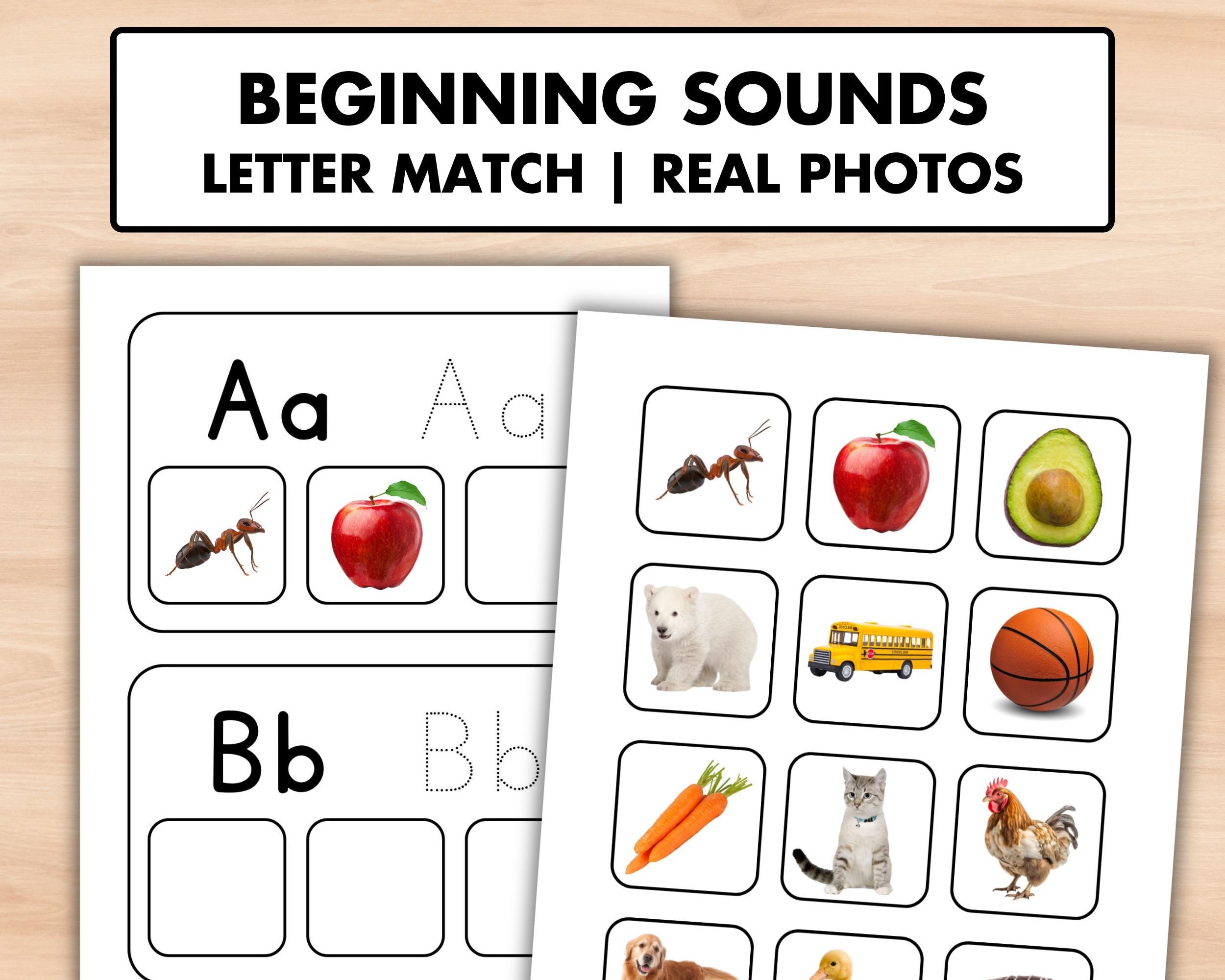 Beginning Sounds Letter Match Phonics Activity for Preschool, Real ...