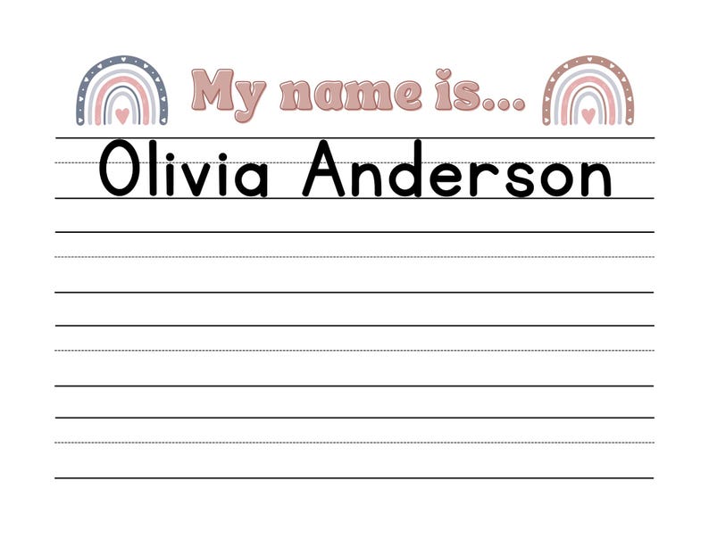 Custom Name Tracing Page, Handwriting Practice, Personalized Name Trace ...