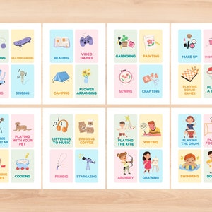 32 Hobby Flashcards, Printable Montessori Flash Cards,pre-school Cards ...