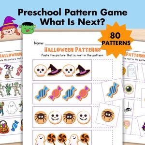 Pattern Worksheets, What Comes Next Game, Halloween Printable Busy Book ...