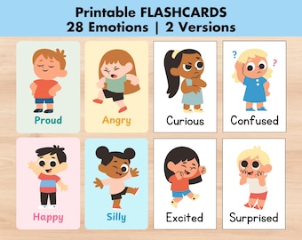 31 Animated Emotions Flashcards, Printable Feelings Flash Cards ...