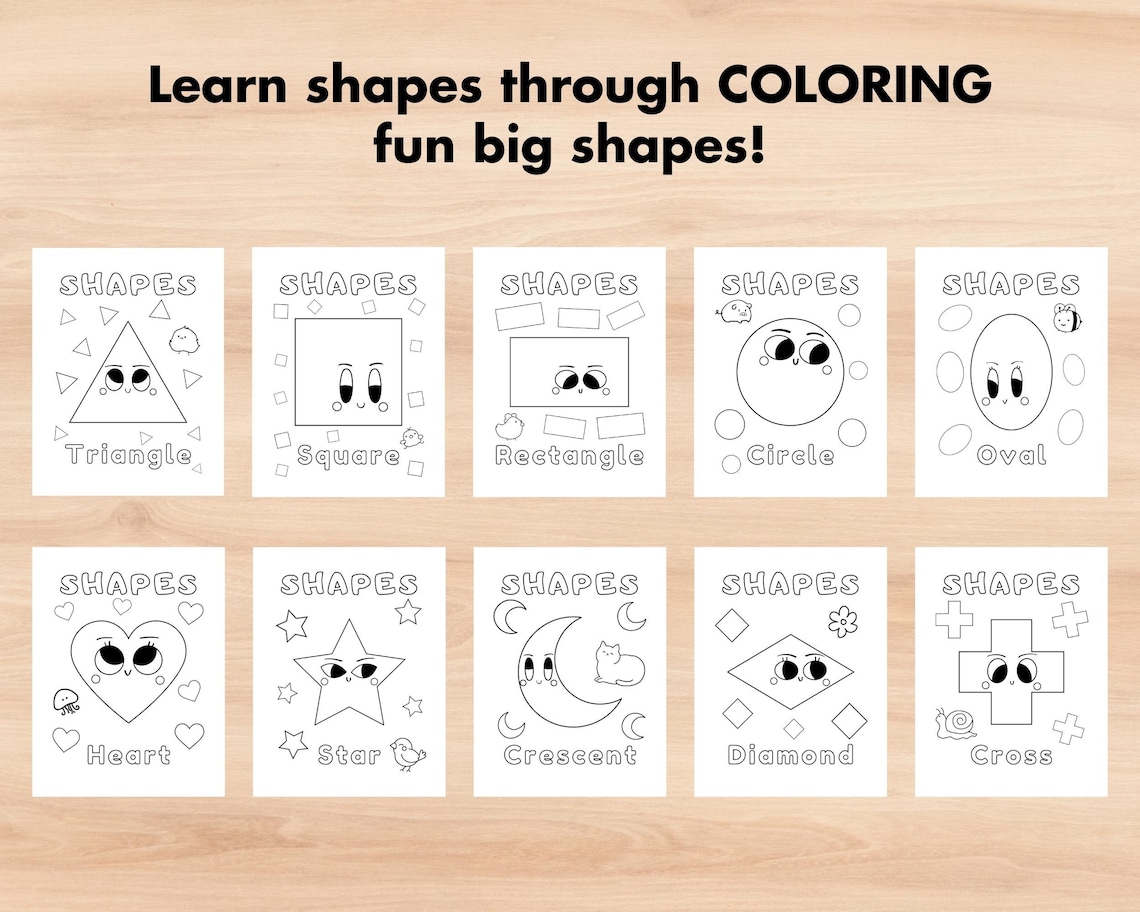 Jumbo Printable Shape Coloring and Tracing Worksheet, Basic Big Shape ...