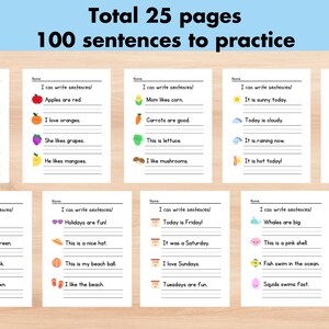 Sentence Writing Practice Worksheets, Printable Writing English ...