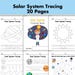 Solar System Tracing Bundle, Planet Name Line Trace Page Printable ...