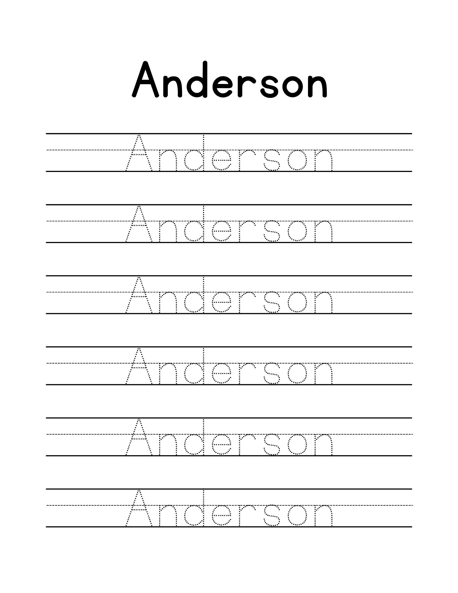 Custom Name Tracing Page Personalized Name Trace Handwriting Practice ...
