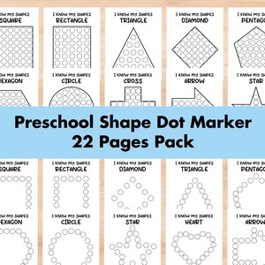 Preschool Shape Dot Marker Worksheet, Fine Motor Skill Printable ...
