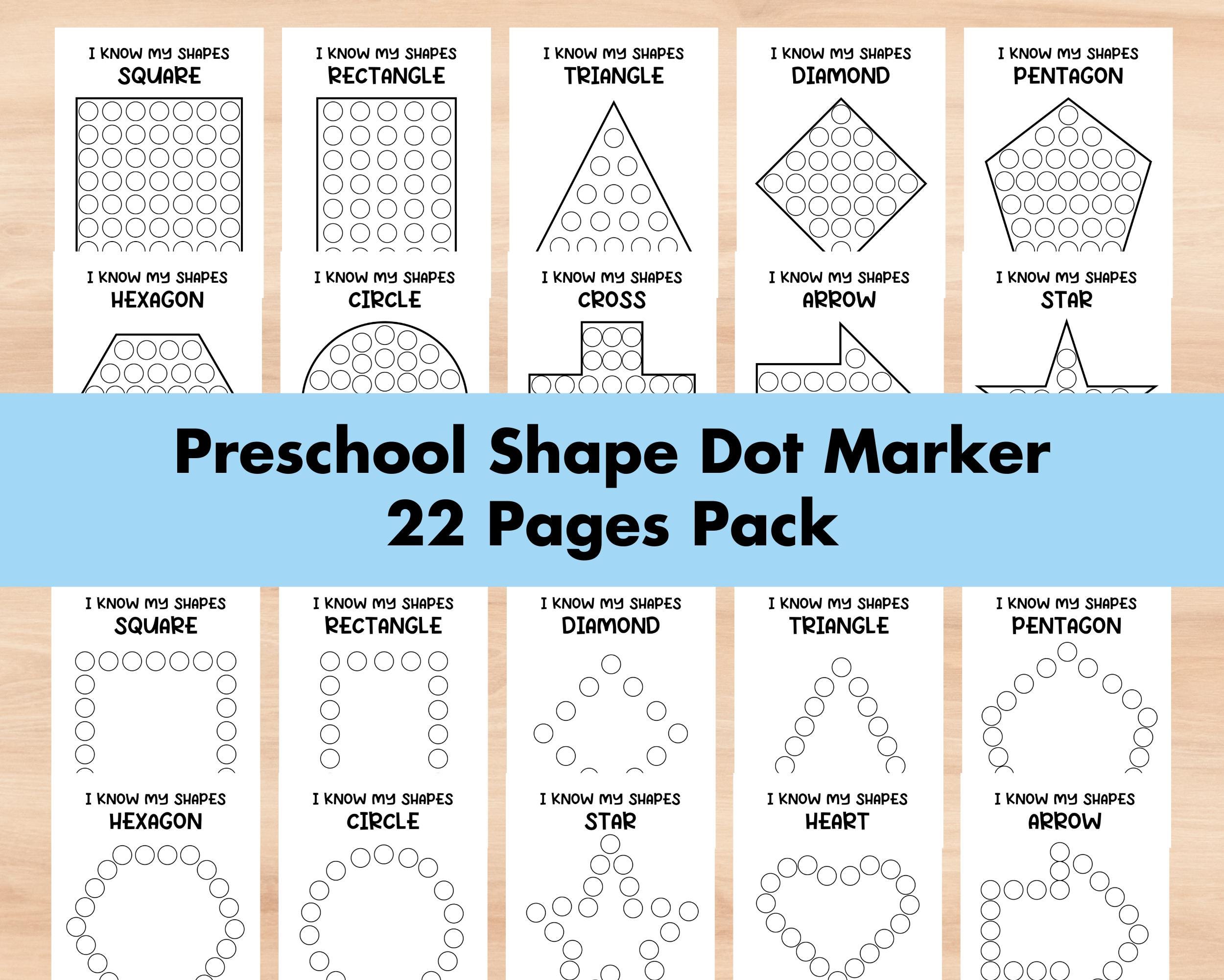 Preschool Shape Dot Marker Worksheet, Fine Motor Skill Printable ...