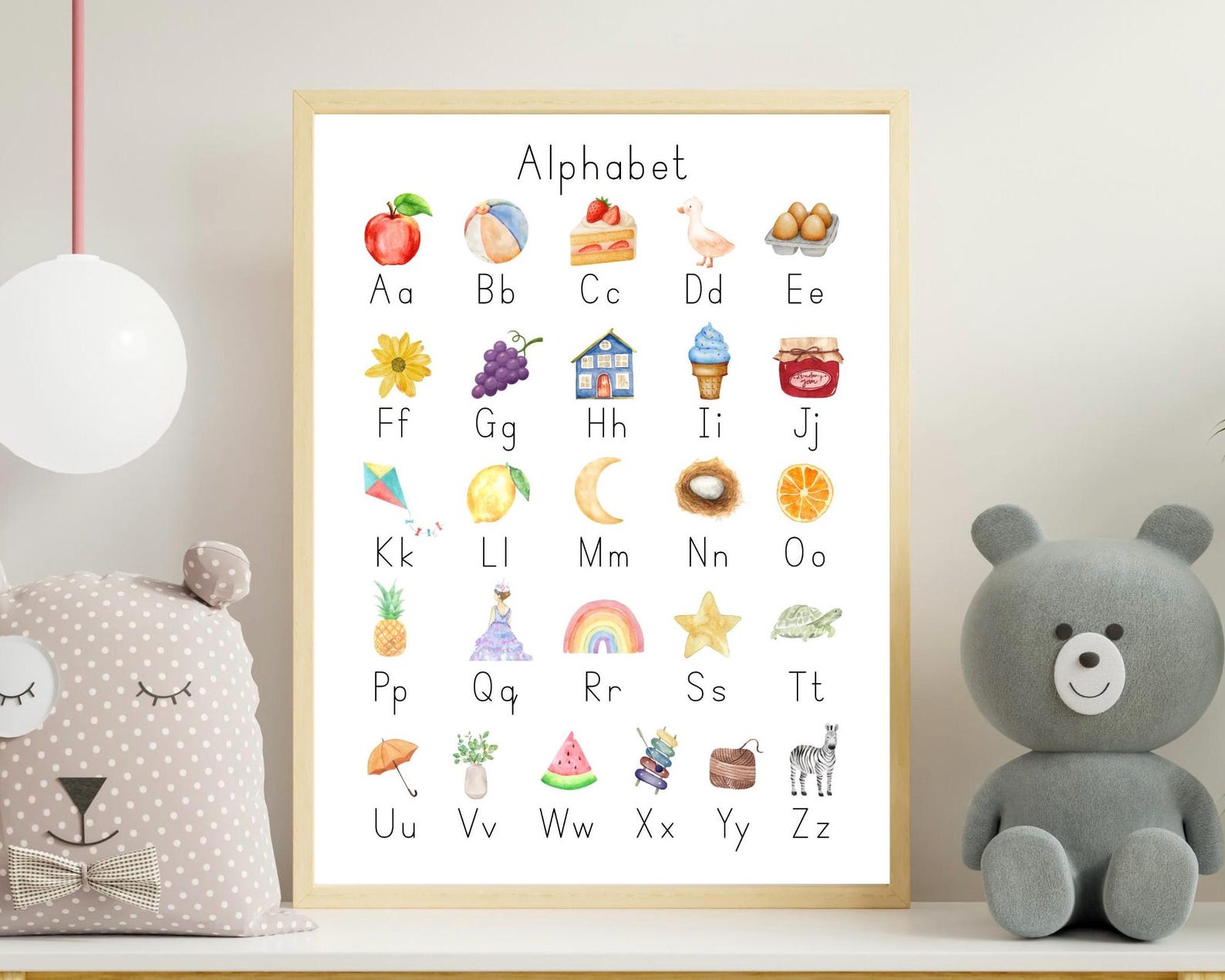 Watercolor Alphabet Poster Chart, ABC Classroom Decor, Printable ...