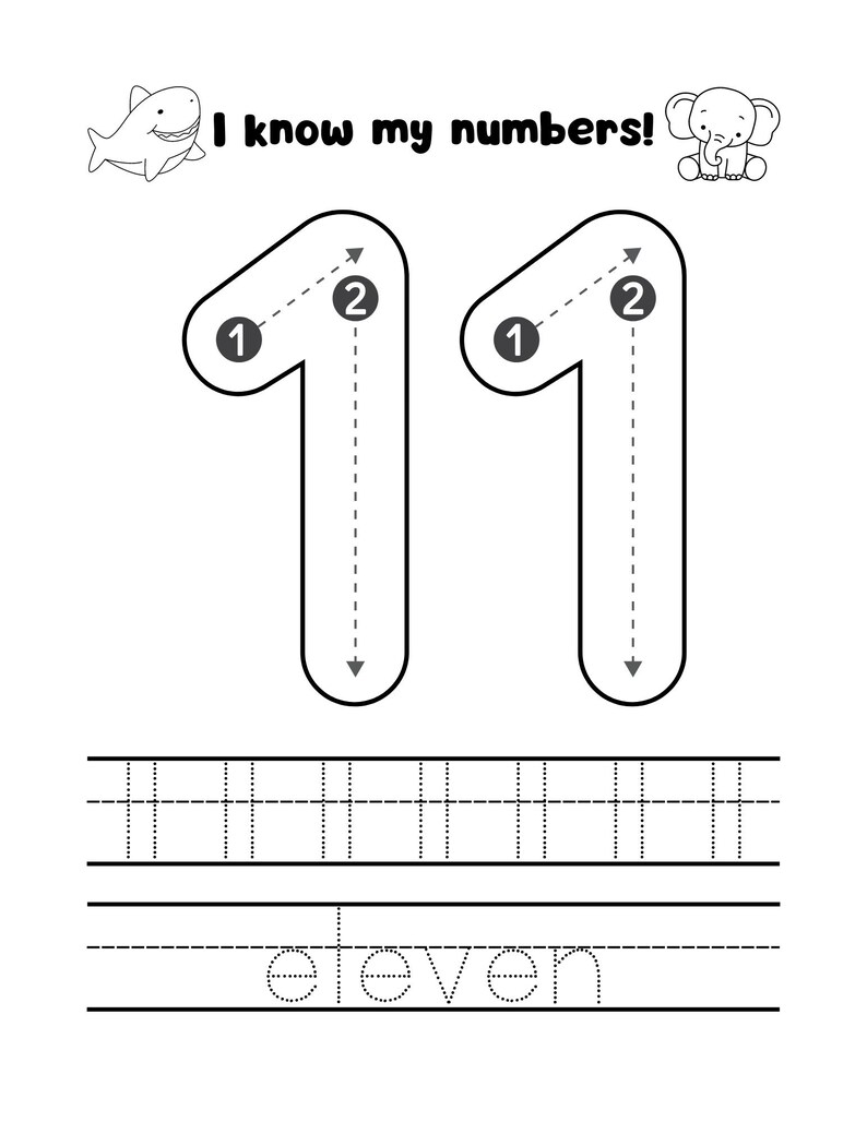 Number Tracing Worksheet, Printable Dough Mat Preschool Numbers 0-20 ...
