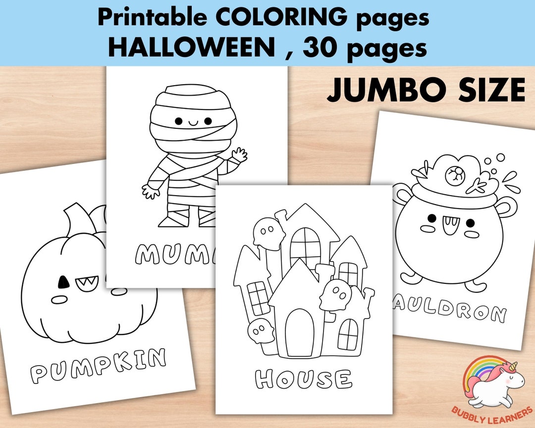 Jumbo Halloween Coloring Pages Kids Halloween Coloring - Etsy