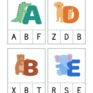 Alphabet Clip Cards, Uppercase A to Z, Preschool Alphabet Activities ...