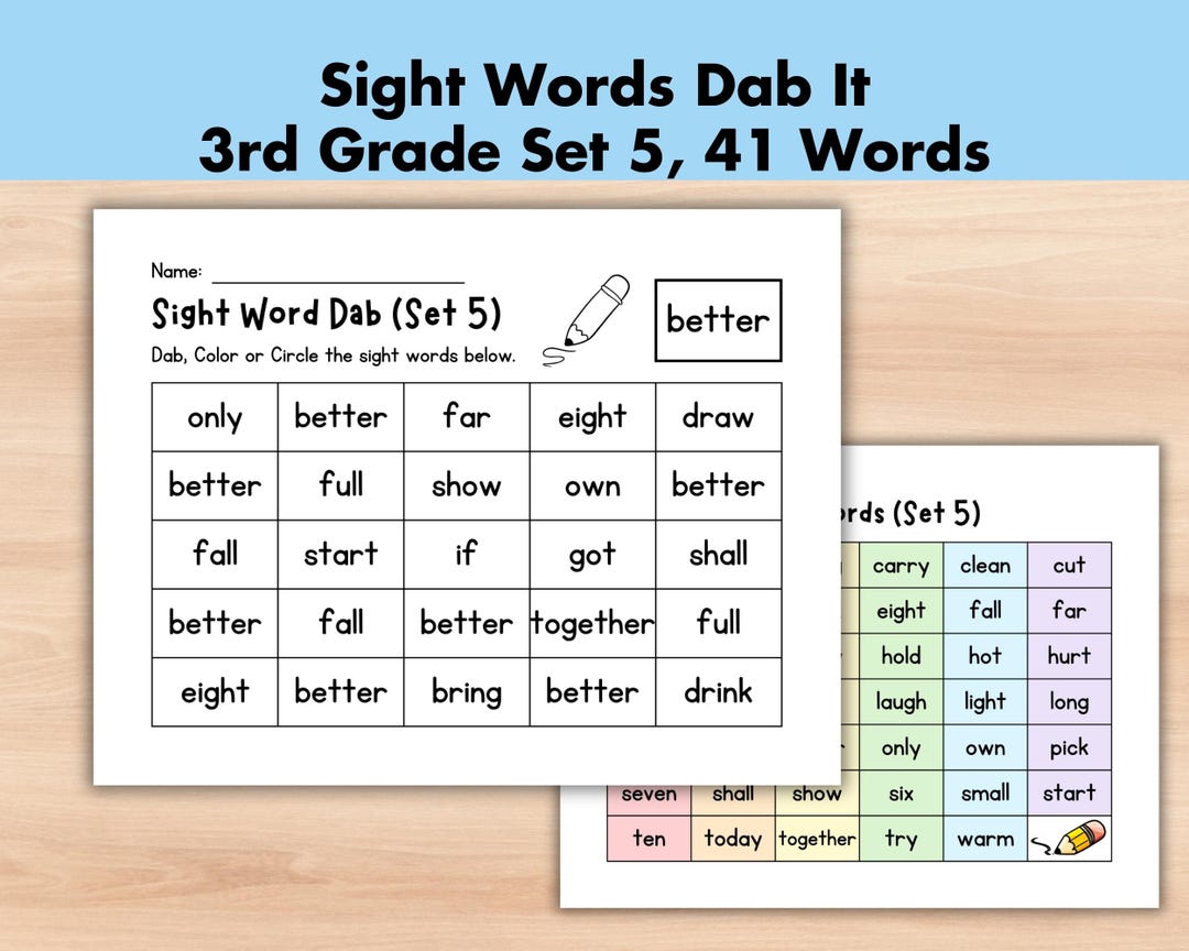 Sight Word Dab It Worksheet, Sight Word Activity, Printable Worksheets ...