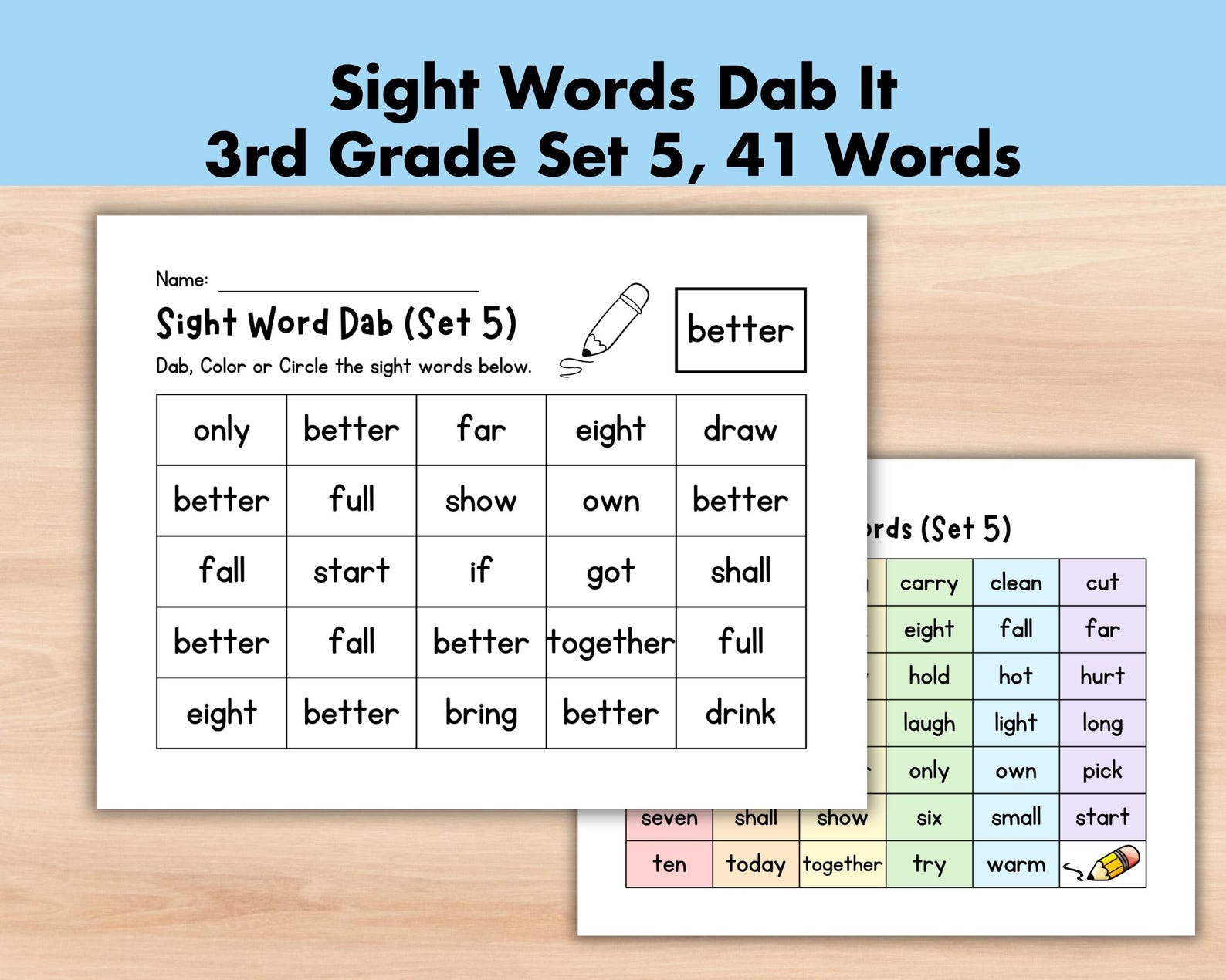Sight Word Dab It Worksheet, Sight Word Activity, Printable Worksheets ...