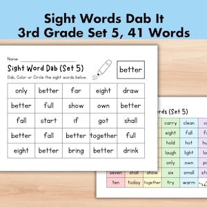 Sight Word Dab It Worksheet, Sight Word Activity, Printable Worksheets ...