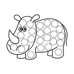 Animal Dot Marker Coloring Page, Do a Dot Activity, Printable Dab It ...