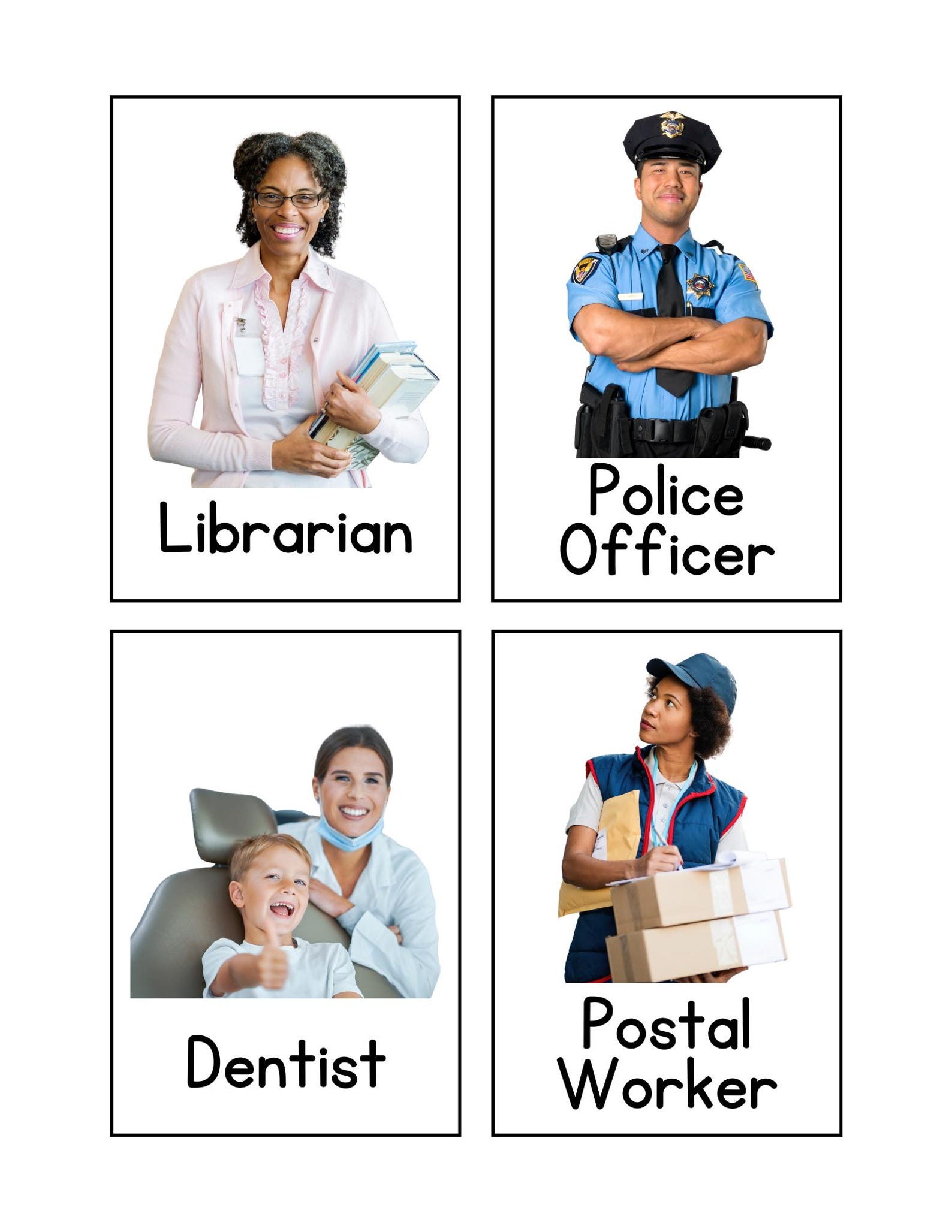 36 Community Helper Flashcards, Preschool Printable Job Occupation ...
