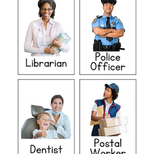 36 Community Helper Flashcards, Preschool Printable Job Occupation ...