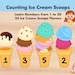 Count the Ice Cream Scoops, Printable Preschool Math Counting 1-20 ...
