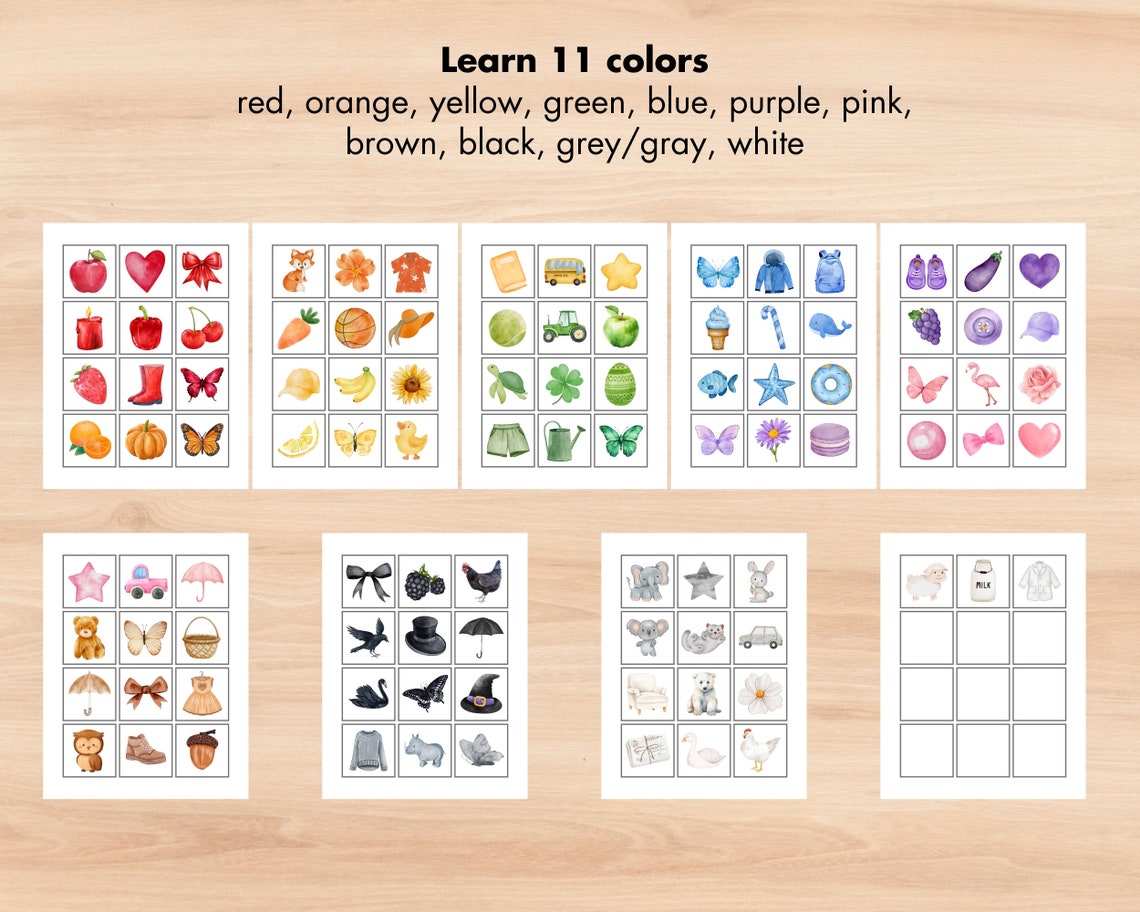 Color Sorting Activities Posters,color Matching, Learning Colors, Busy ...