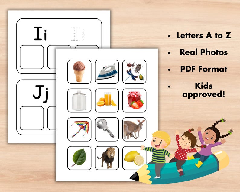 Beginning Sounds Letter Match Phonics Activity for Preschool, Real ...
