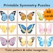 40 Butterfly Matching Card Game, Symmetry Puzzle, Butterfly Pattern ...