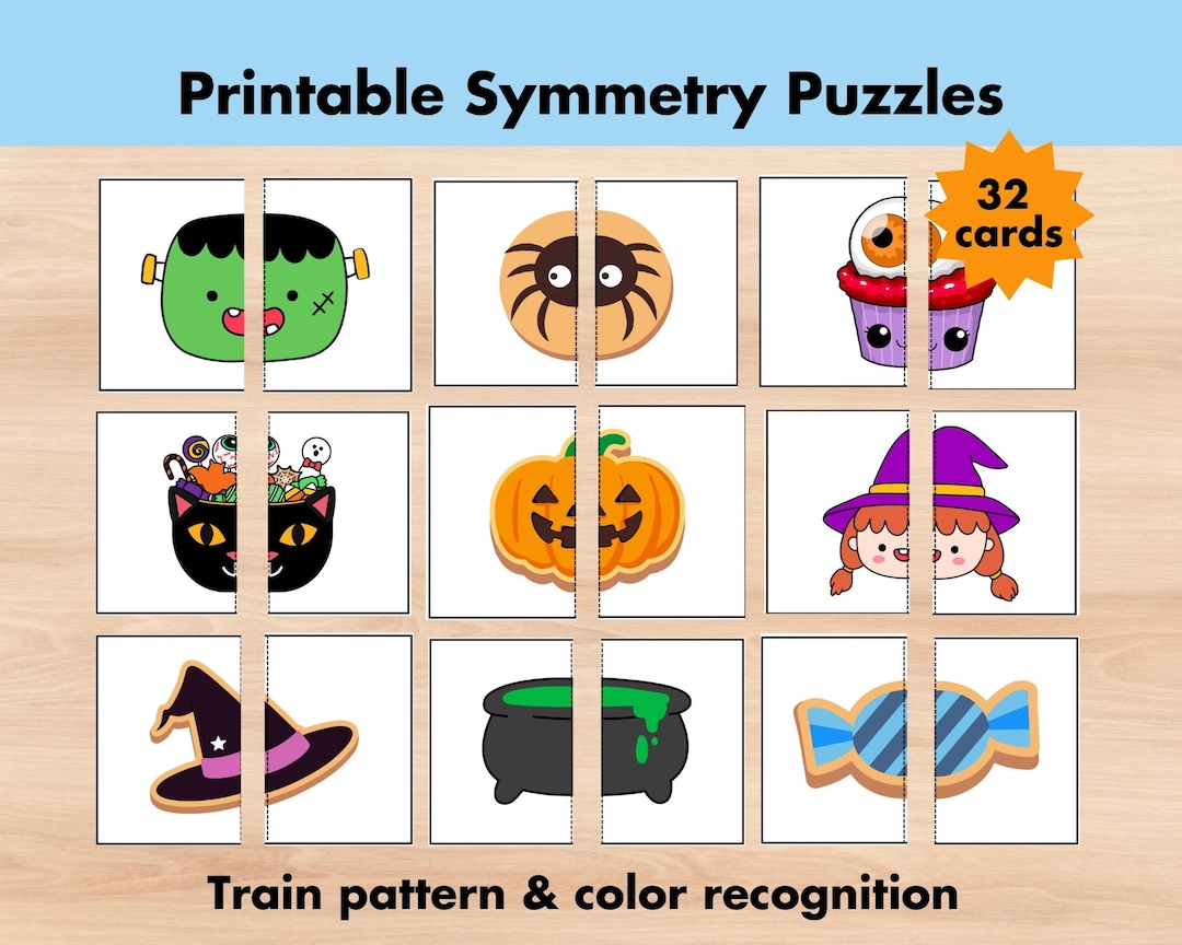 Halloween Memory Match Game, Complete the Pictures, Montessori ...