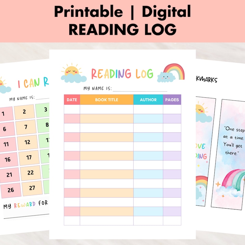 Reading Logs for Kids - Etsy